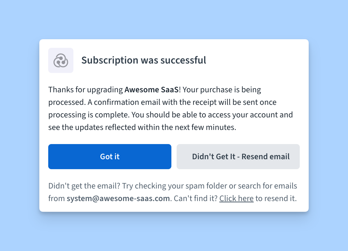 Customizing the After Purchase Confirmation Dialog | Freemius Documentation