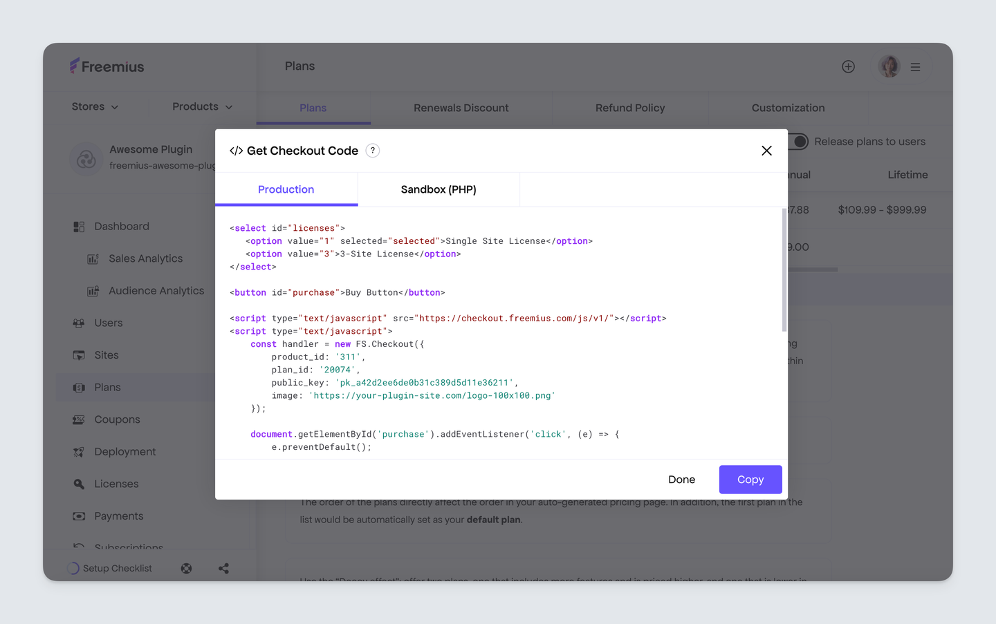 Freemius Overlay Checkout JavaScript API | Freemius Documentation